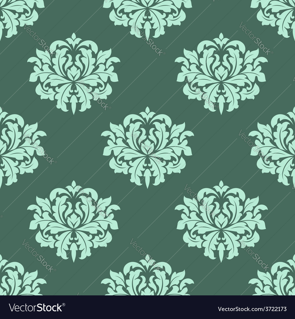 Abstract arabesque green seamless pattern Vector Image