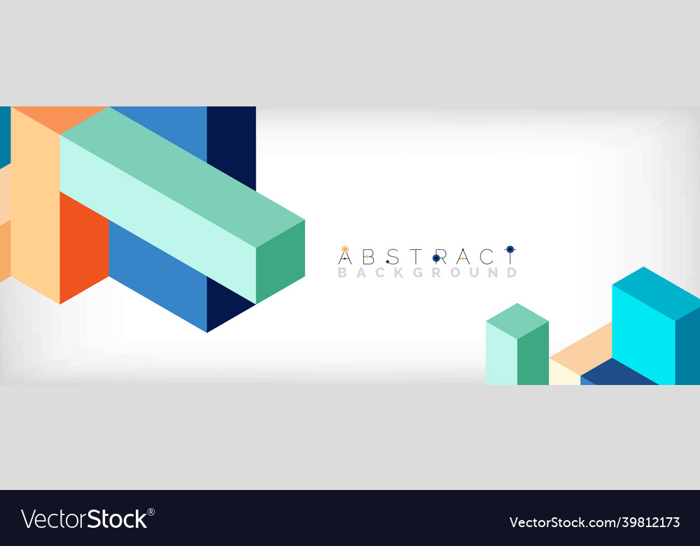 Abstract background 3d cubes cubic elements Vector Image