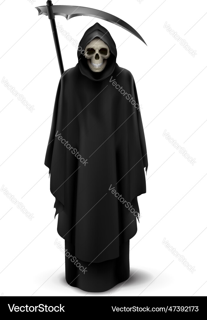 Angel of death on white Royalty Free Vector Image