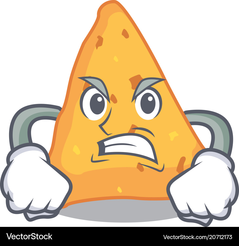 Angry nachos mascot cartoon style Royalty Free Vector Image