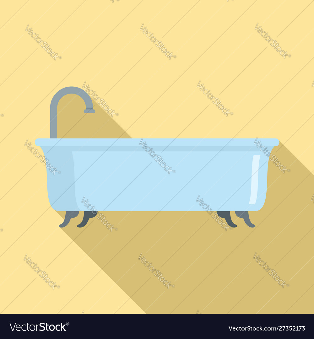 Bathtub icon flat style Royalty Free Vector Image