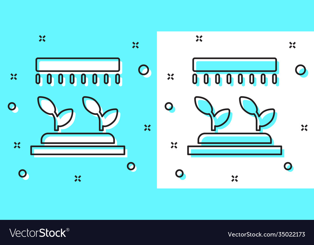 Black line automatic irrigation sprinklers icon Vector Image Black line automatic irrigation sprinklers icon Vector Image
