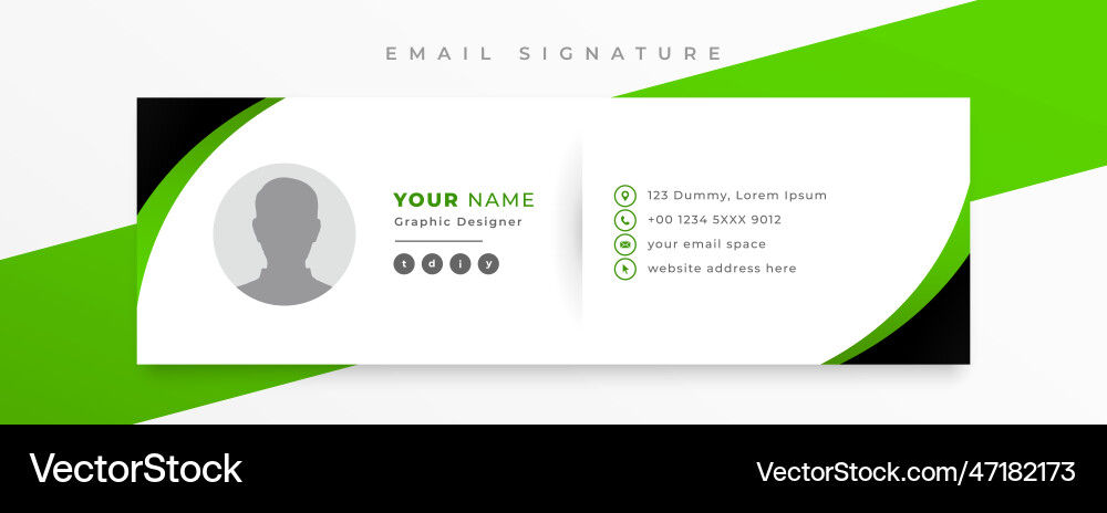 Business email sign card template in horizontal Vector Image