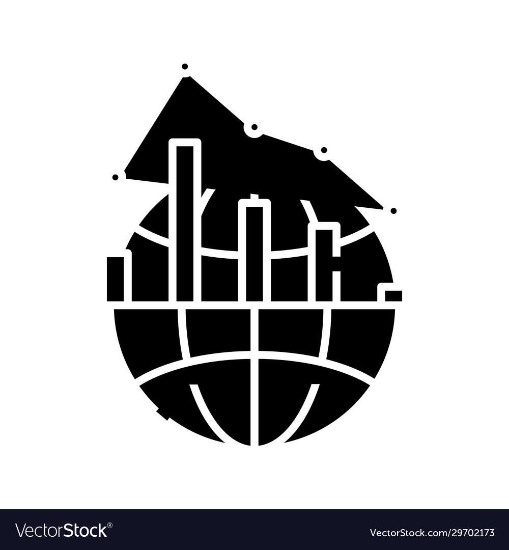 Chart statistic black icon concept Royalty Free Vector Image