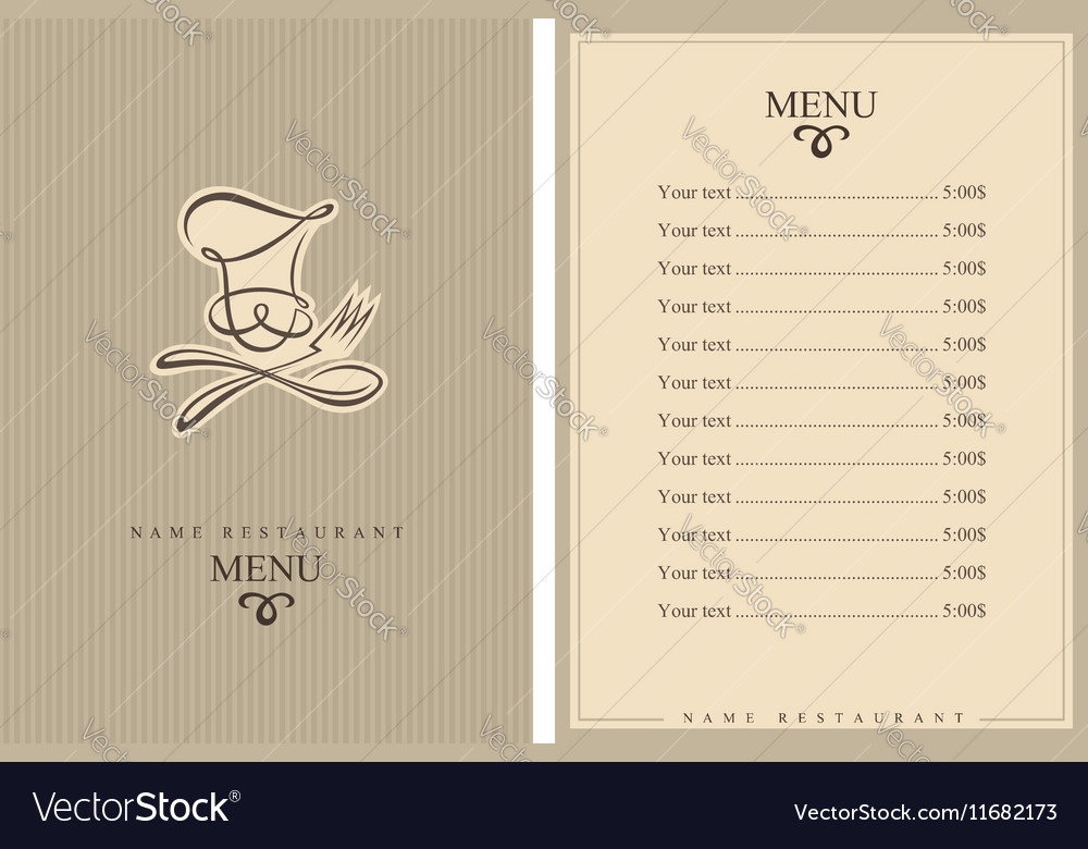 Chef menu design Royalty Free Vector Image - VectorStock