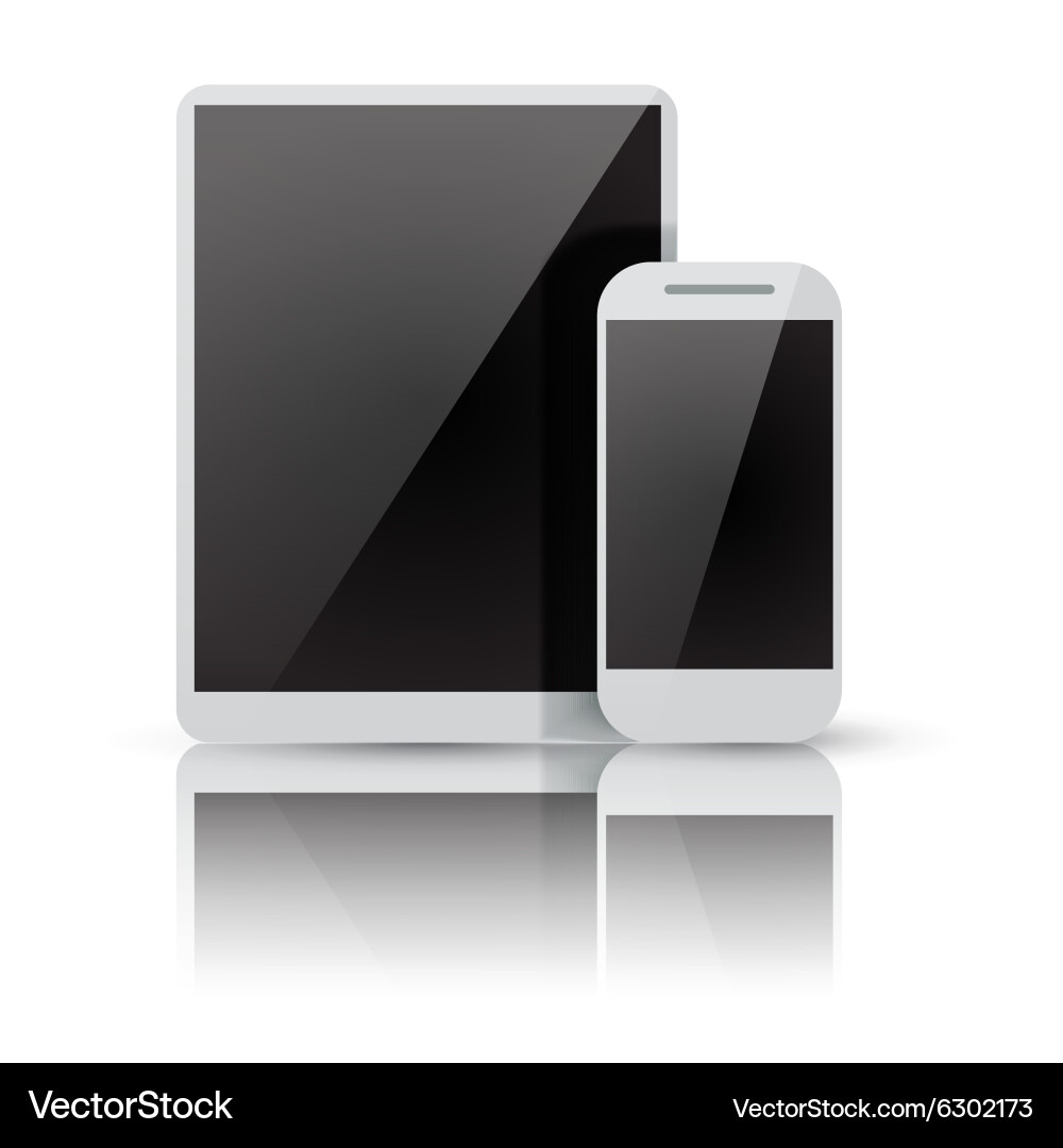 Computer Screen Tablet PC and Mobile Phone Vector Image