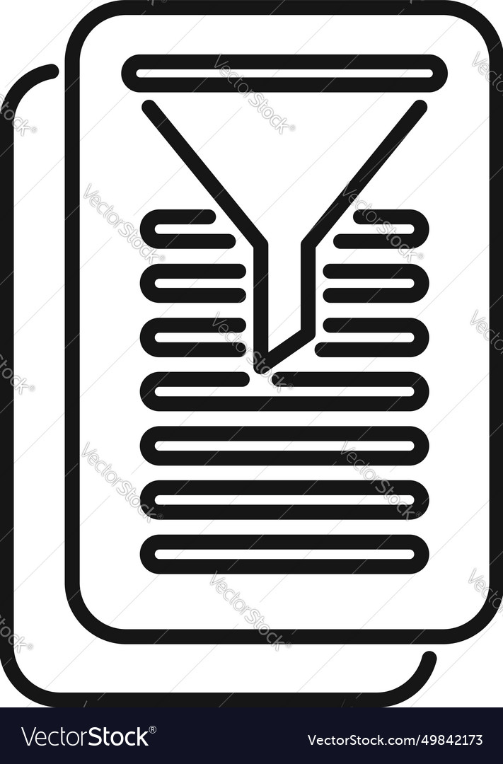 Document paper filter icon outline data Royalty Free Vector