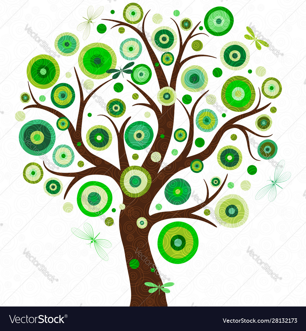 Elegant frame with stylized tree Royalty Free Vector Image