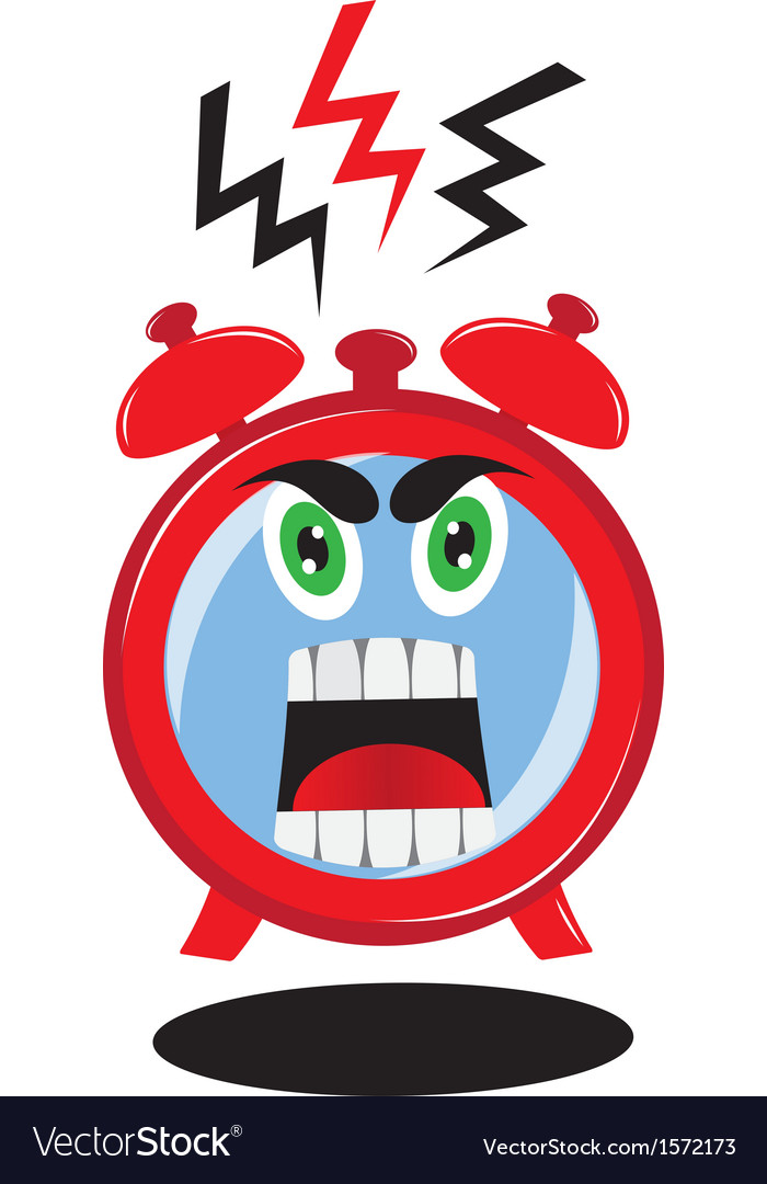 Evil ringing alarm Royalty Free Vector Image - VectorStock