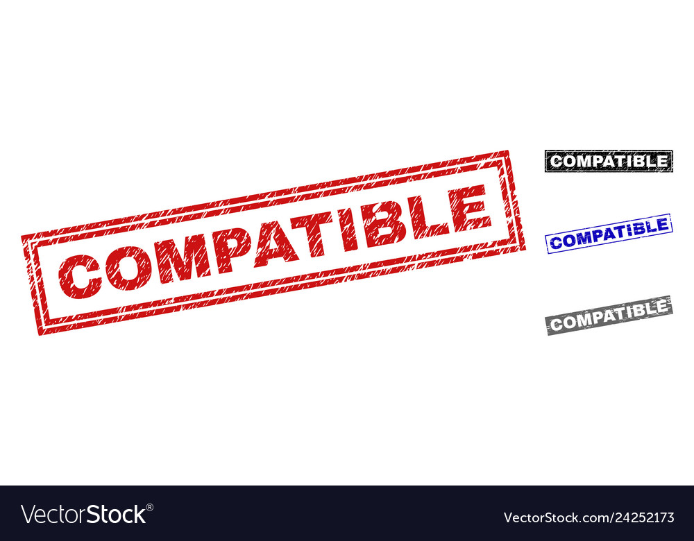 Grunge compatible textured rectangle watermarks Vector Image