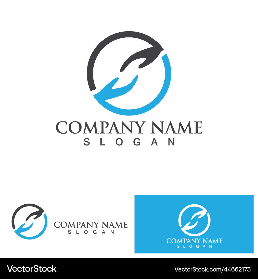 Hand help logo and symbols template icons app Vector Image