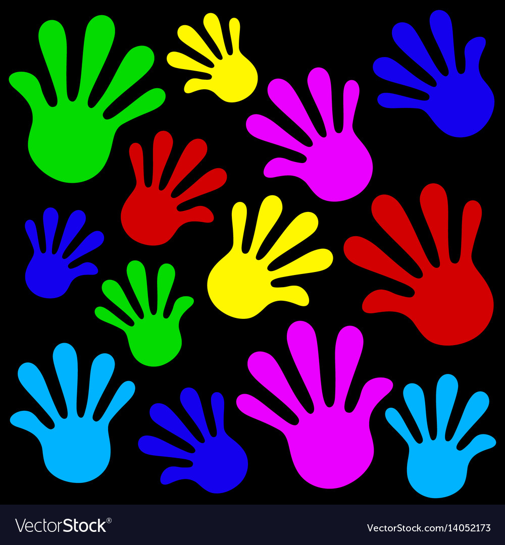 Handprints background Royalty Free Vector Image