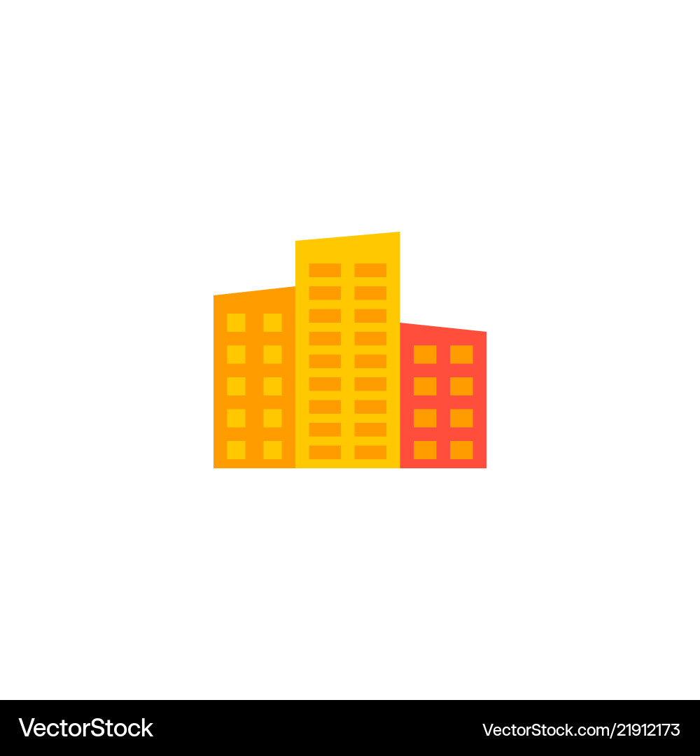 High buildings icon flat element Royalty Free Vector Image