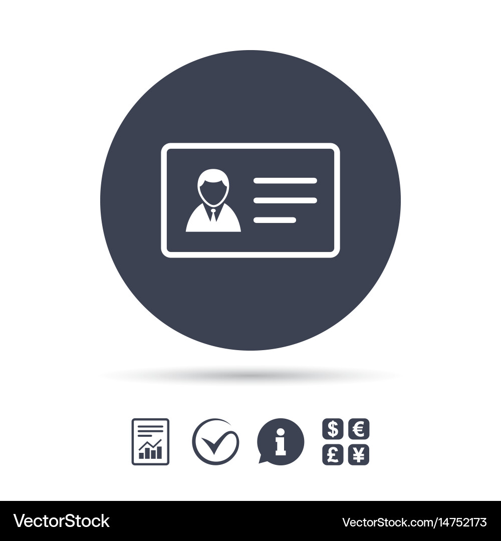 Id card sign icon identity badge symbol Royalty Free Vector