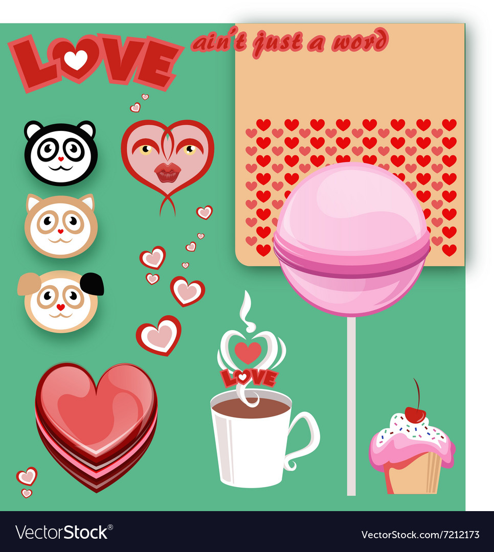 Love candy free pack Royalty Free Vector Image