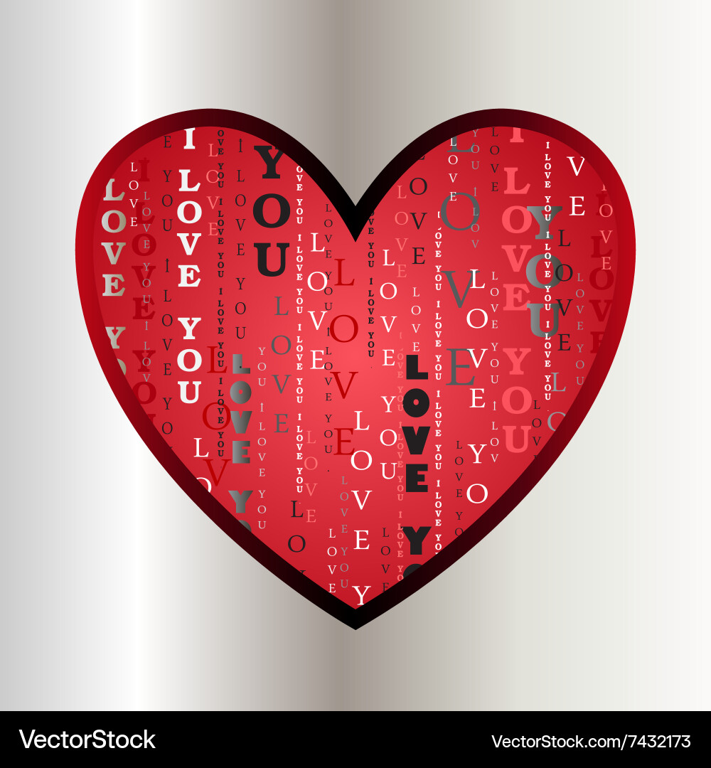 Love card heart shape with i you text Royalty Free Vector