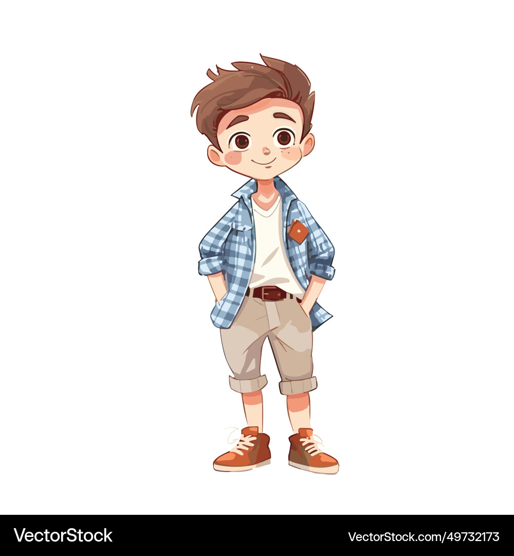 Modeling boy fashion character cartoon Royalty Free Vector