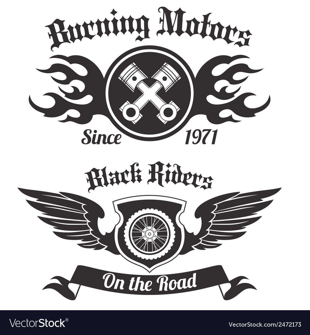 Motorcycle label black Royalty Free Vector Image