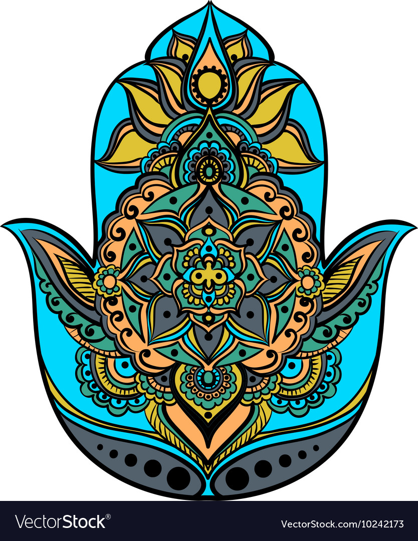 Multicolored hamsa Royalty Free Vector Image - VectorStock