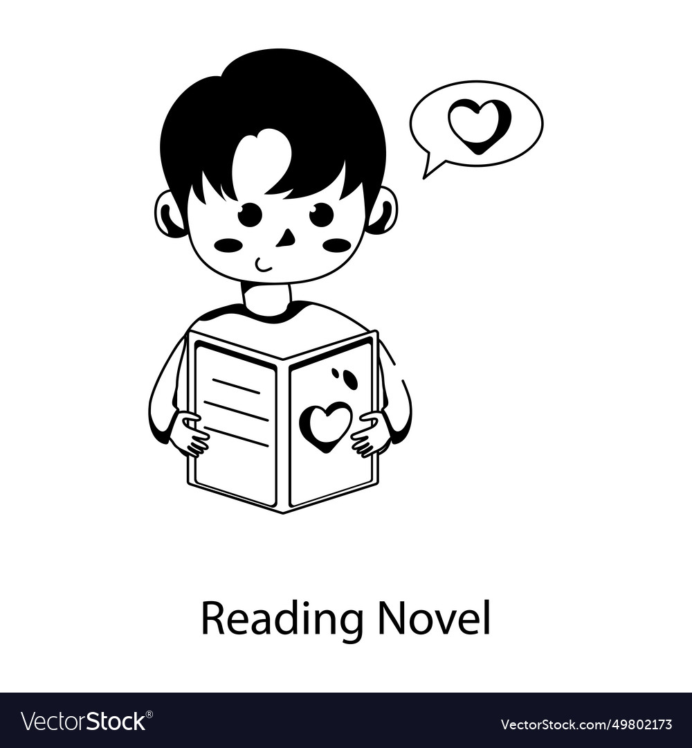 Reading novel Royalty Free Vector Image - VectorStock
