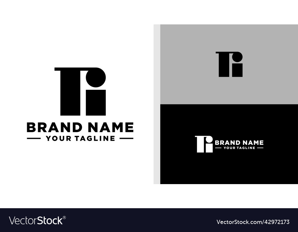 Ri logo monogram lowercase unique editable Vector Image