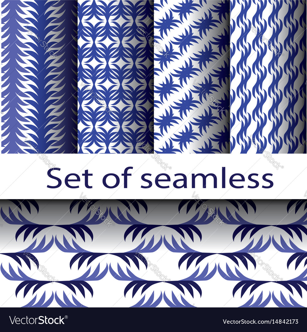 Set blue geometric Royalty Free Vector Image - VectorStock