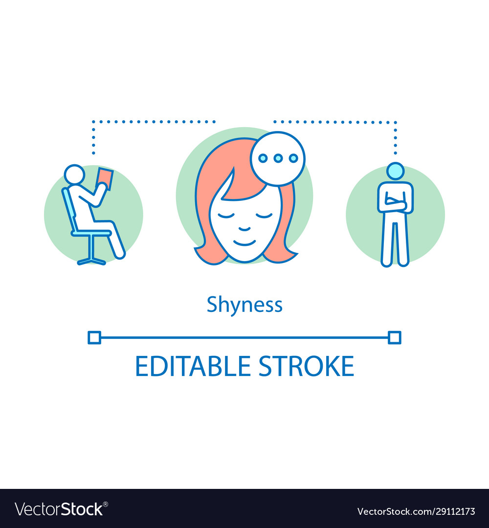 Shyness concept icon Royalty Free Vector Image