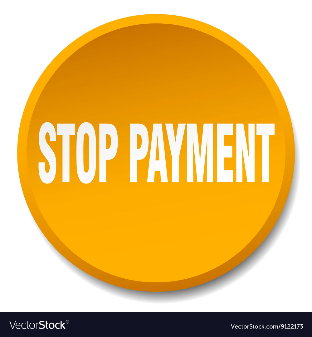 Stop payment orange round flat isolated push Vector Image