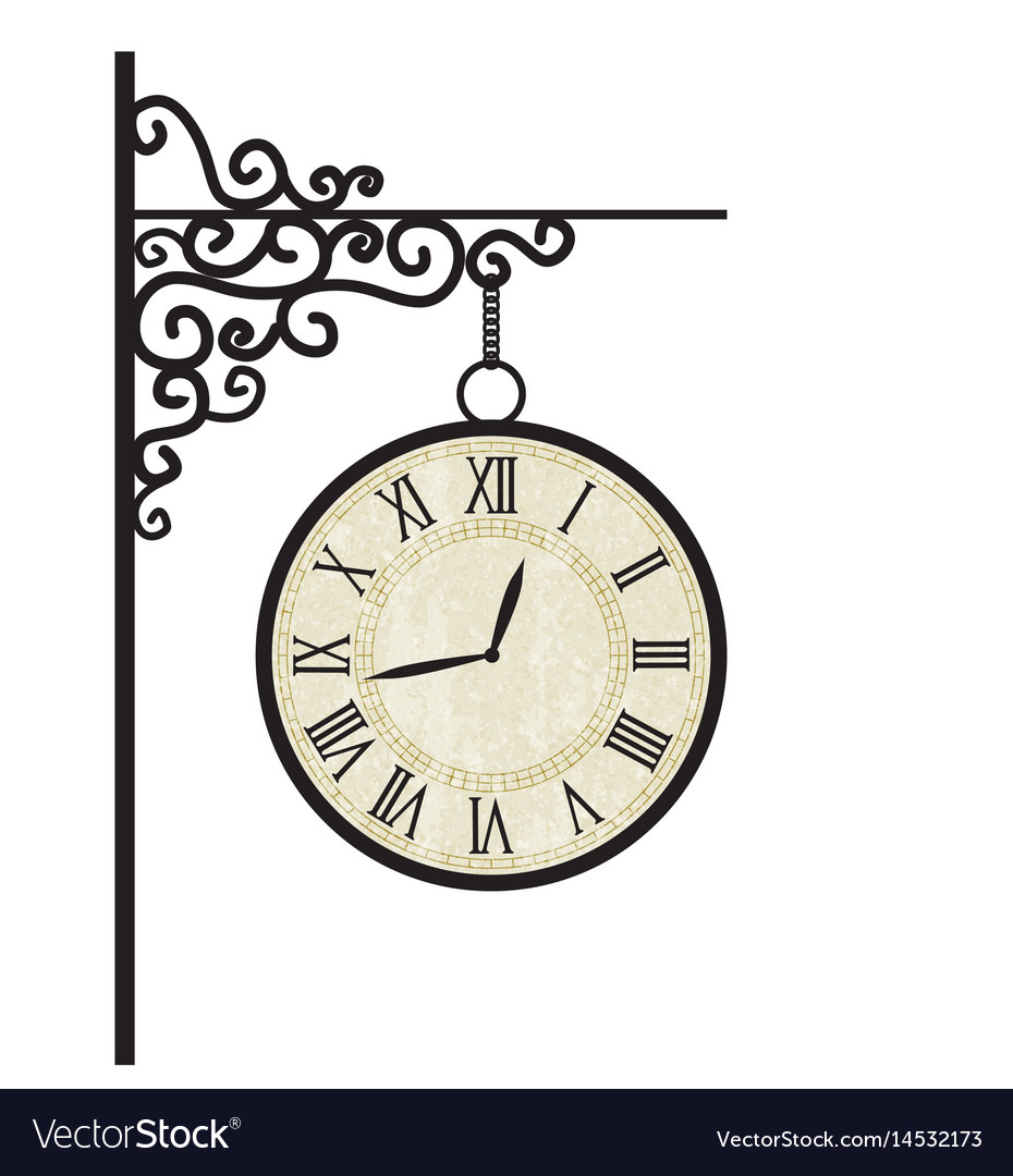 Street clock Royalty Free Vector Image - VectorStock