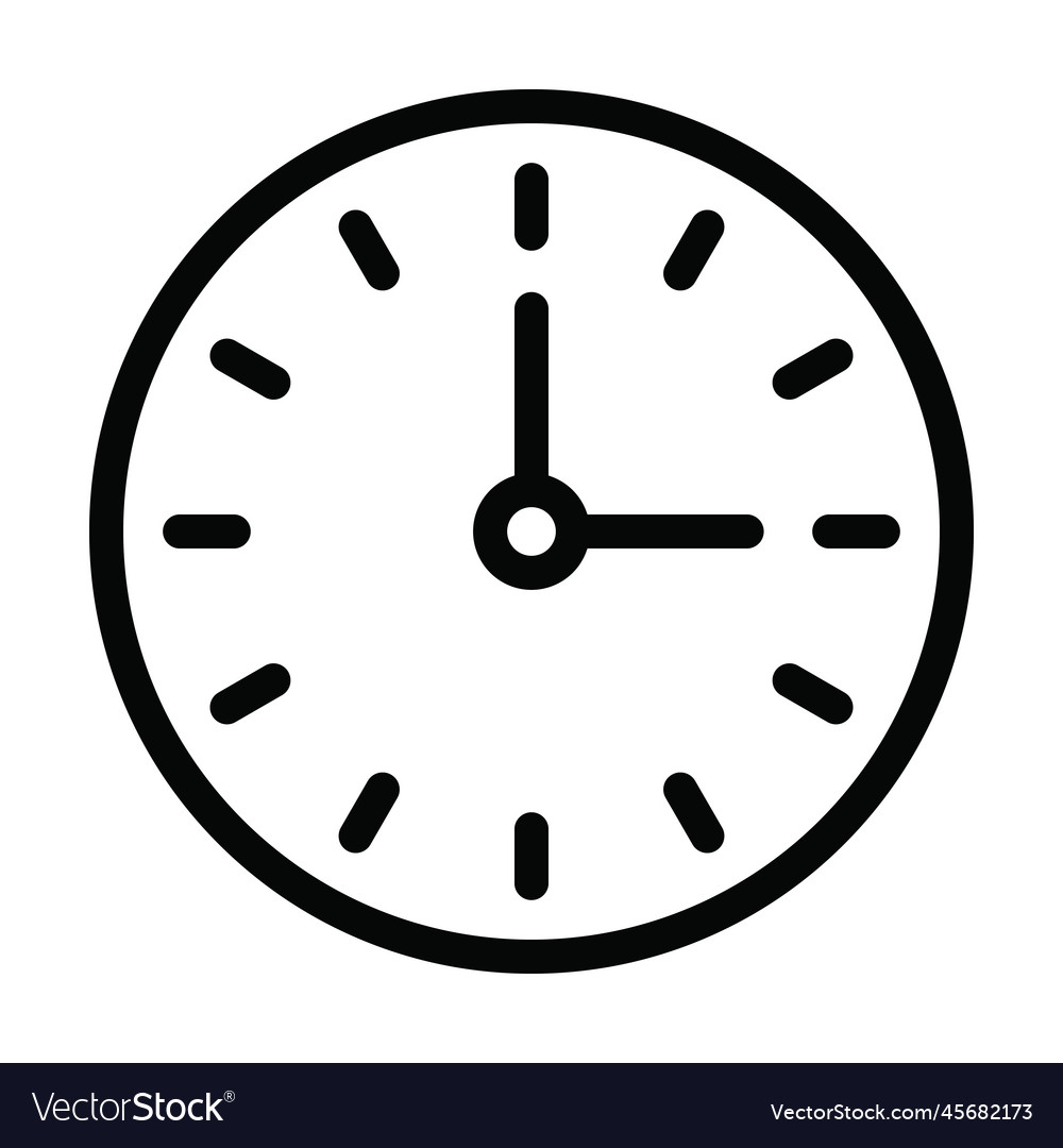 Timein thick line icon Royalty Free Vector Image Timein thick line icon Royalty Free Vector Image