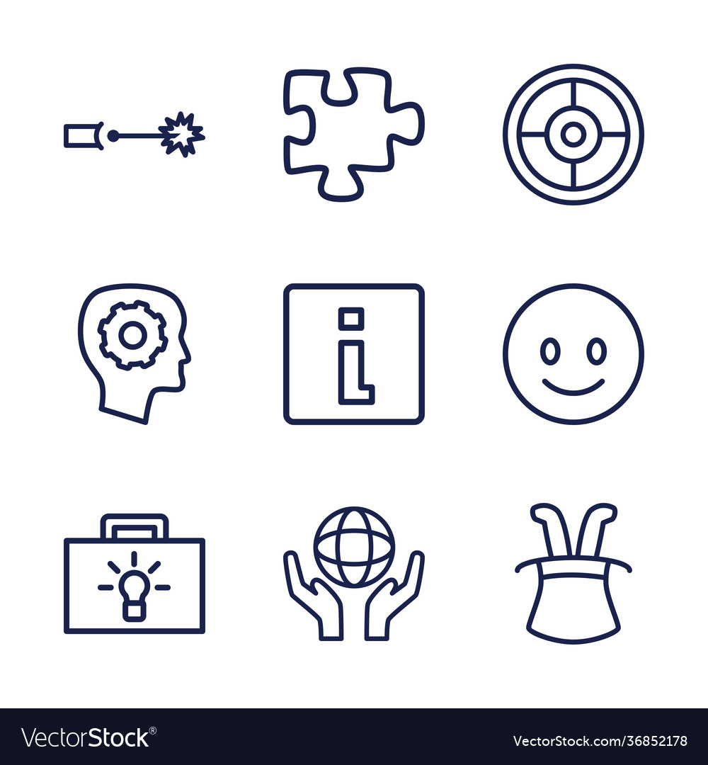 9 idea icons Royalty Free Vector Image - VectorStock