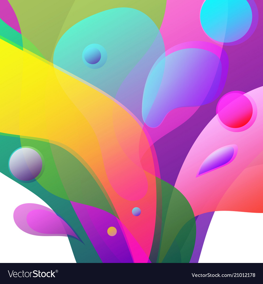Abstract colorful fluid shapes vibrant splash Vector Image