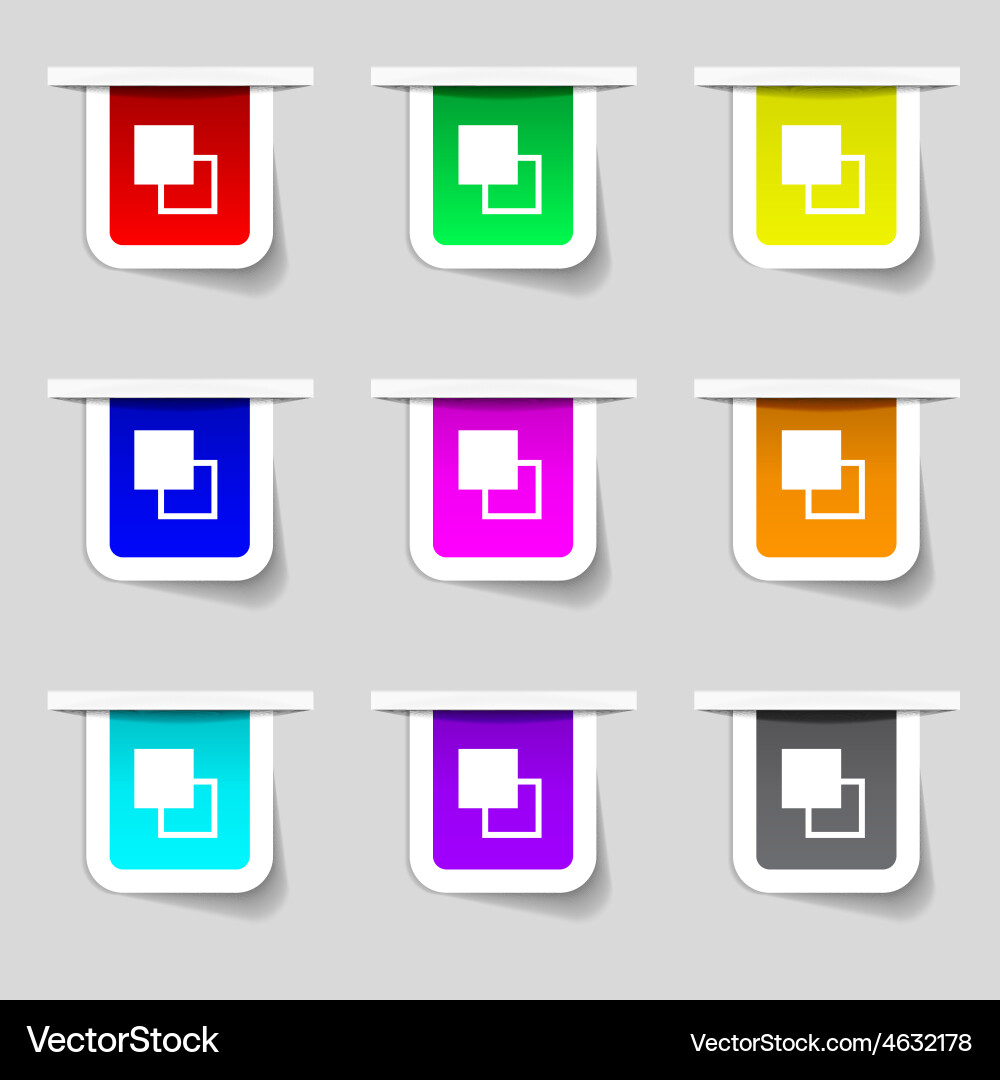 Active color toolbar icon sign set of multicolored