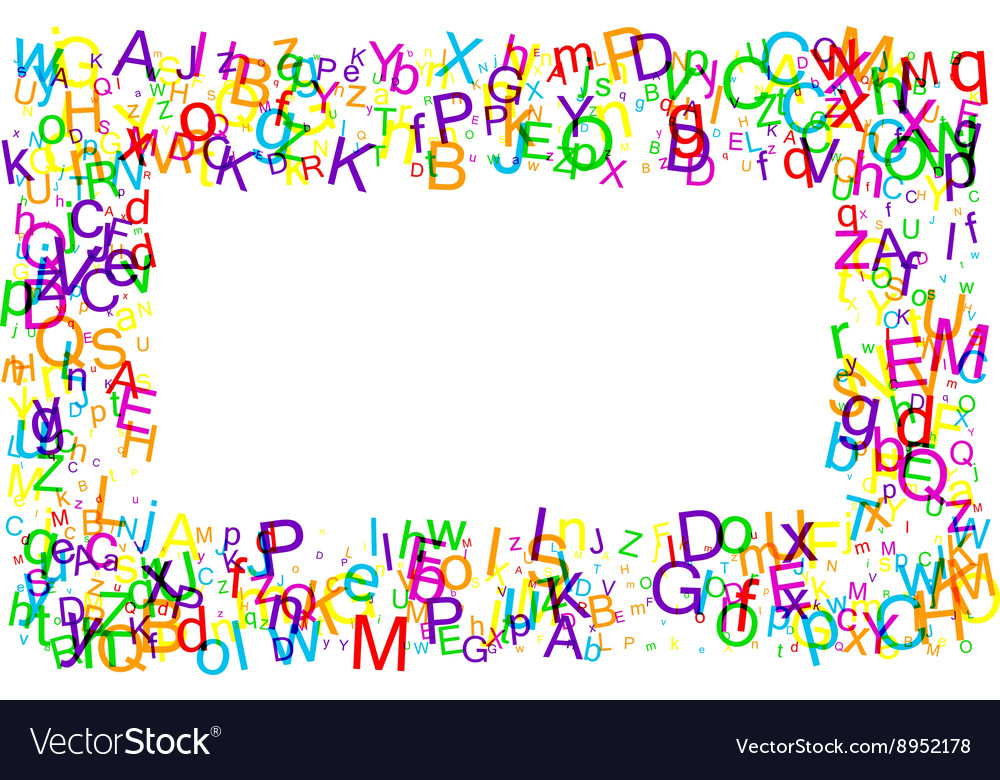 Background with letters Royalty Free Vector Image