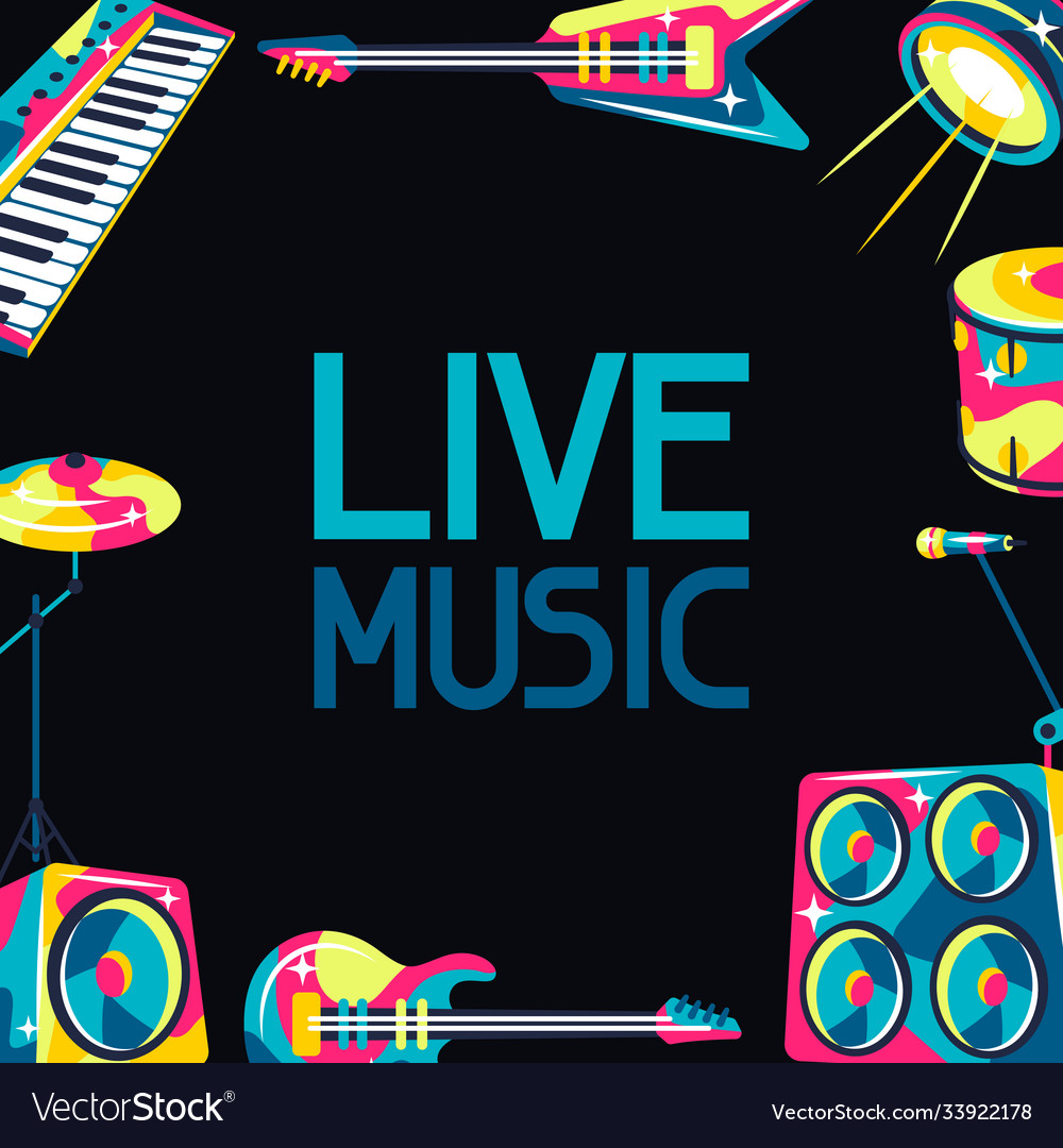 Background with musical instruments Royalty Free Vector