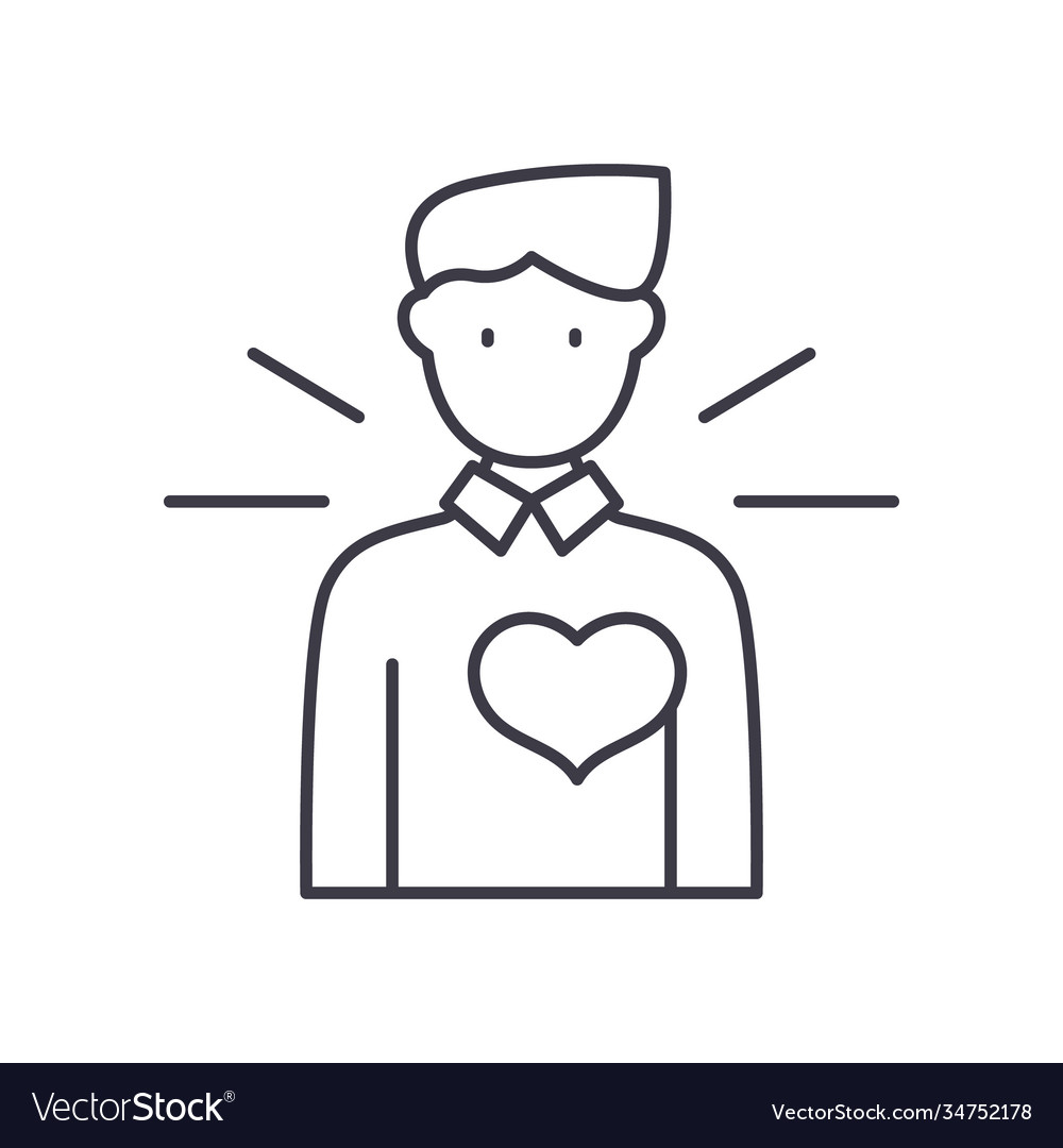 Believe icon linear isolated thin Royalty Free Vector Image