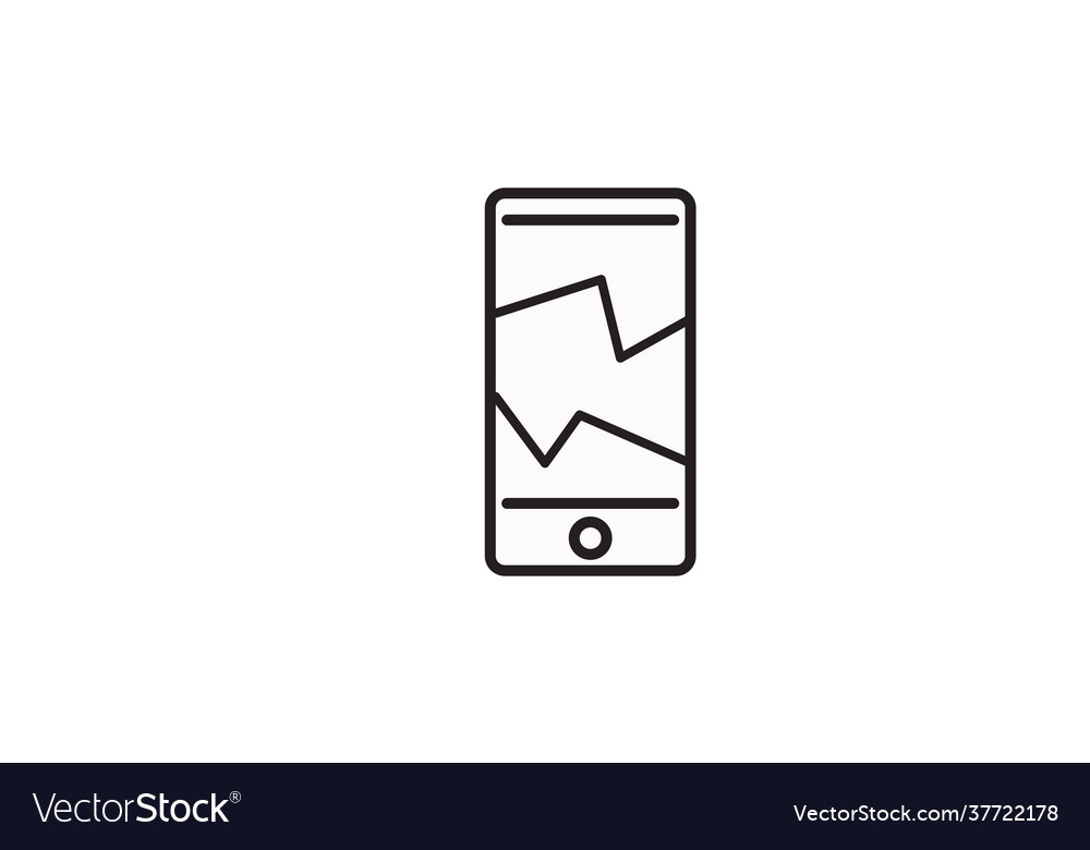 Broken screen device icon Royalty Free Vector Image