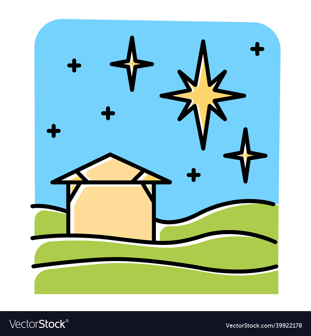 Christmas star blue color icon christian holy Vector Image