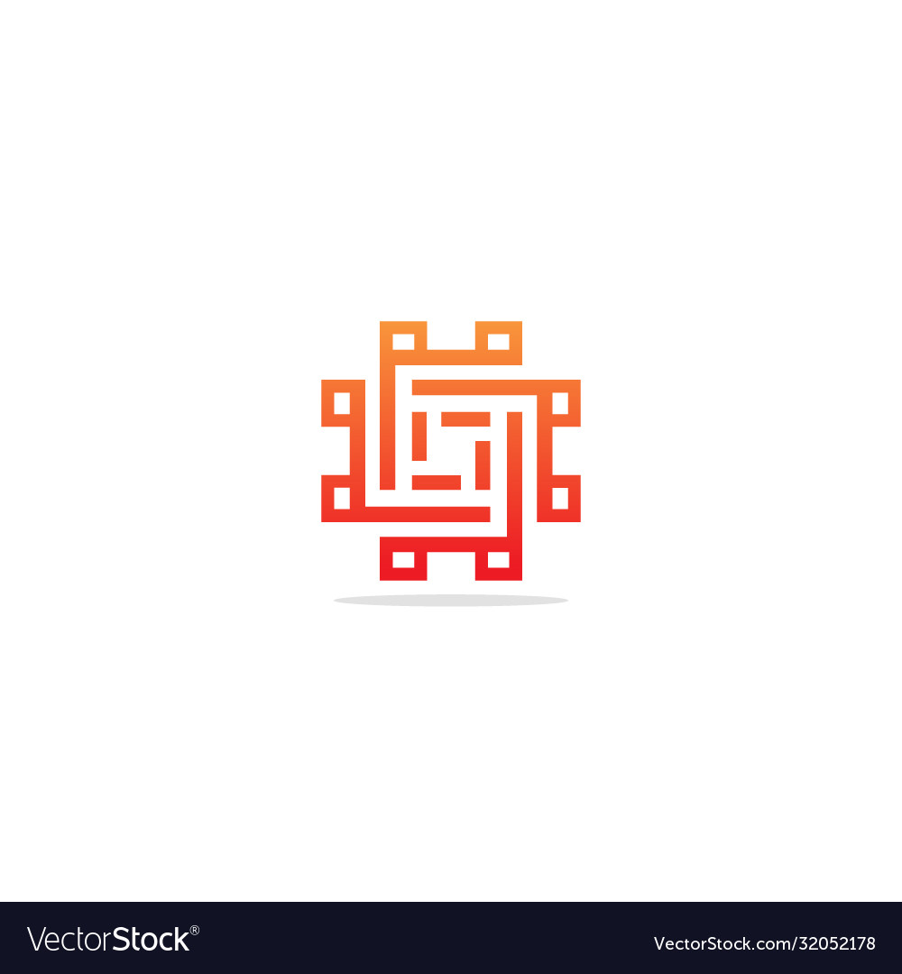 Circle square outline logo Royalty Free Vector Image