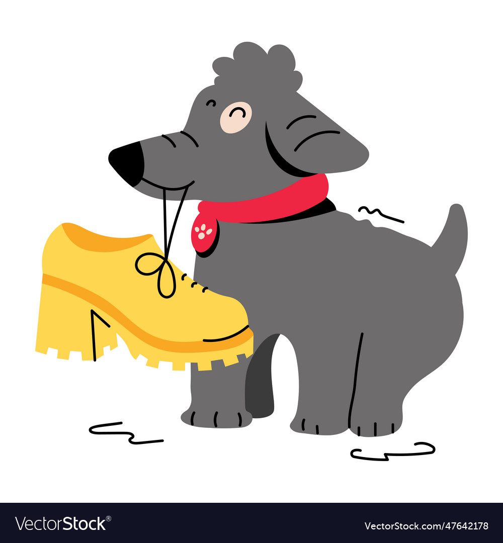 Dog chewing Royalty Free Vector Image - VectorStock