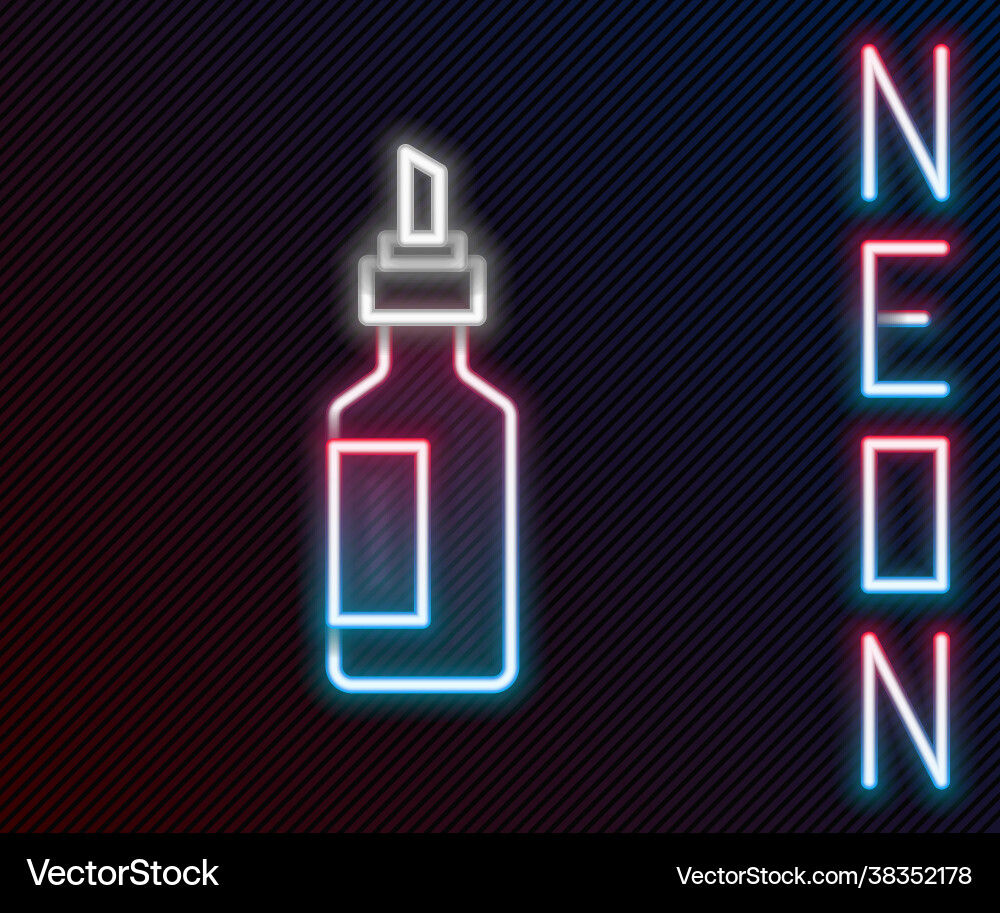 Glowing neon line bottle olive oil icon Royalty Free Vector