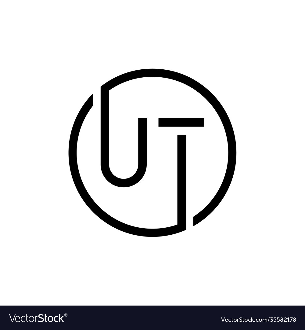 Initial circle ut letter logo design template Vector Image