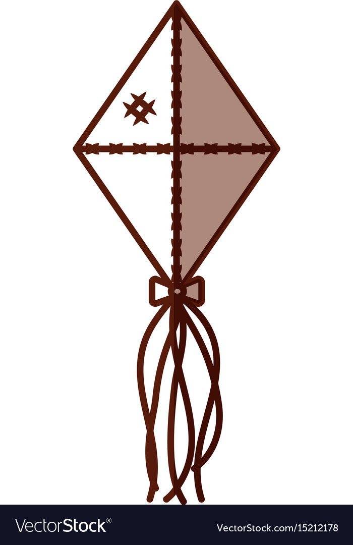 Kite flying isolated icon Royalty Free Vector Image