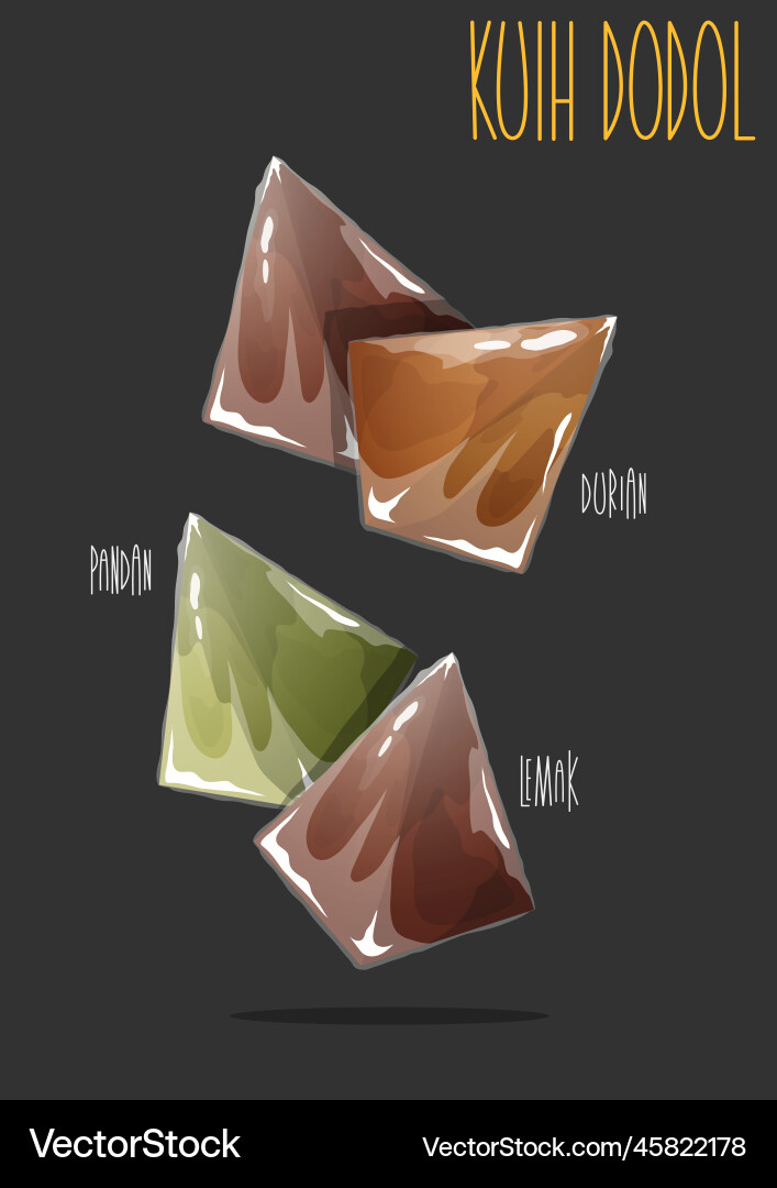 Kuih dodol malaysia sweet dessert Royalty Free Vector Image
