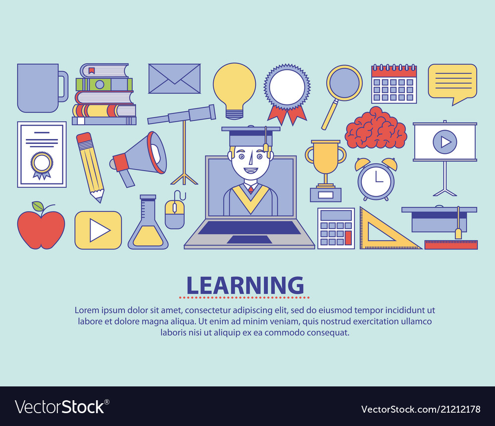 Learning education concept Royalty Free Vector Image