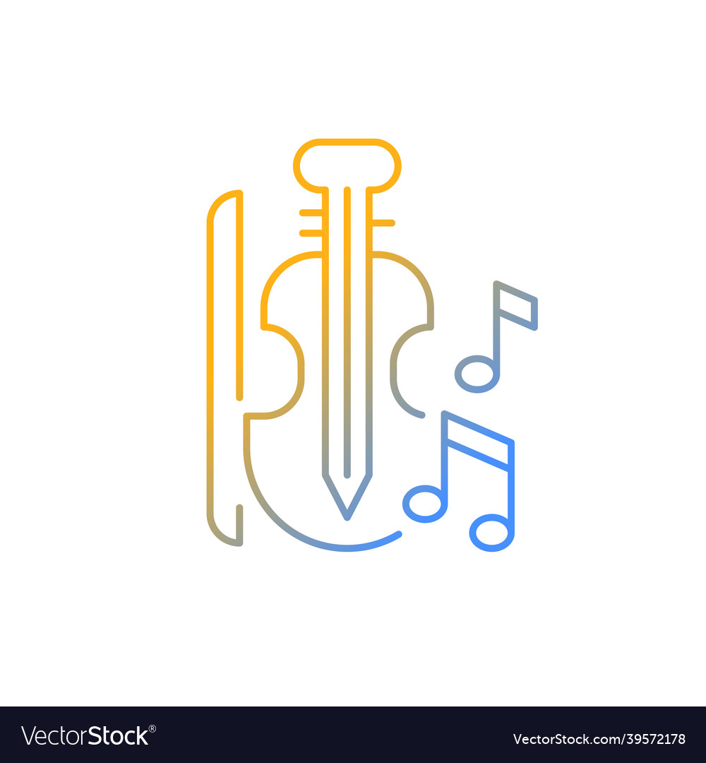 Music gradient linear icon Royalty Free Vector Image