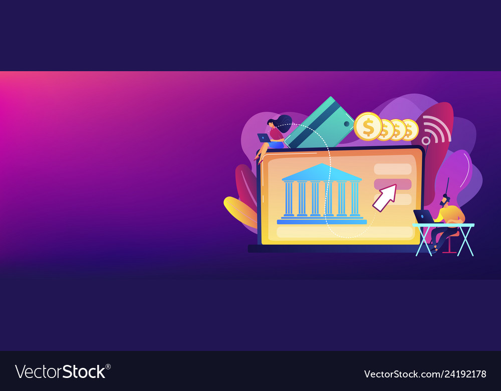Open banking platform concept banner header Vector Image