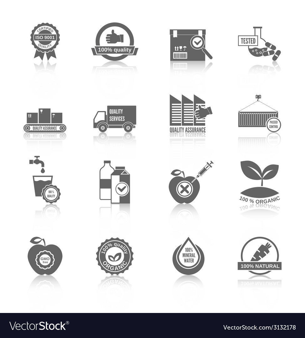 Quality Control Icons Royalty Free Vector Image