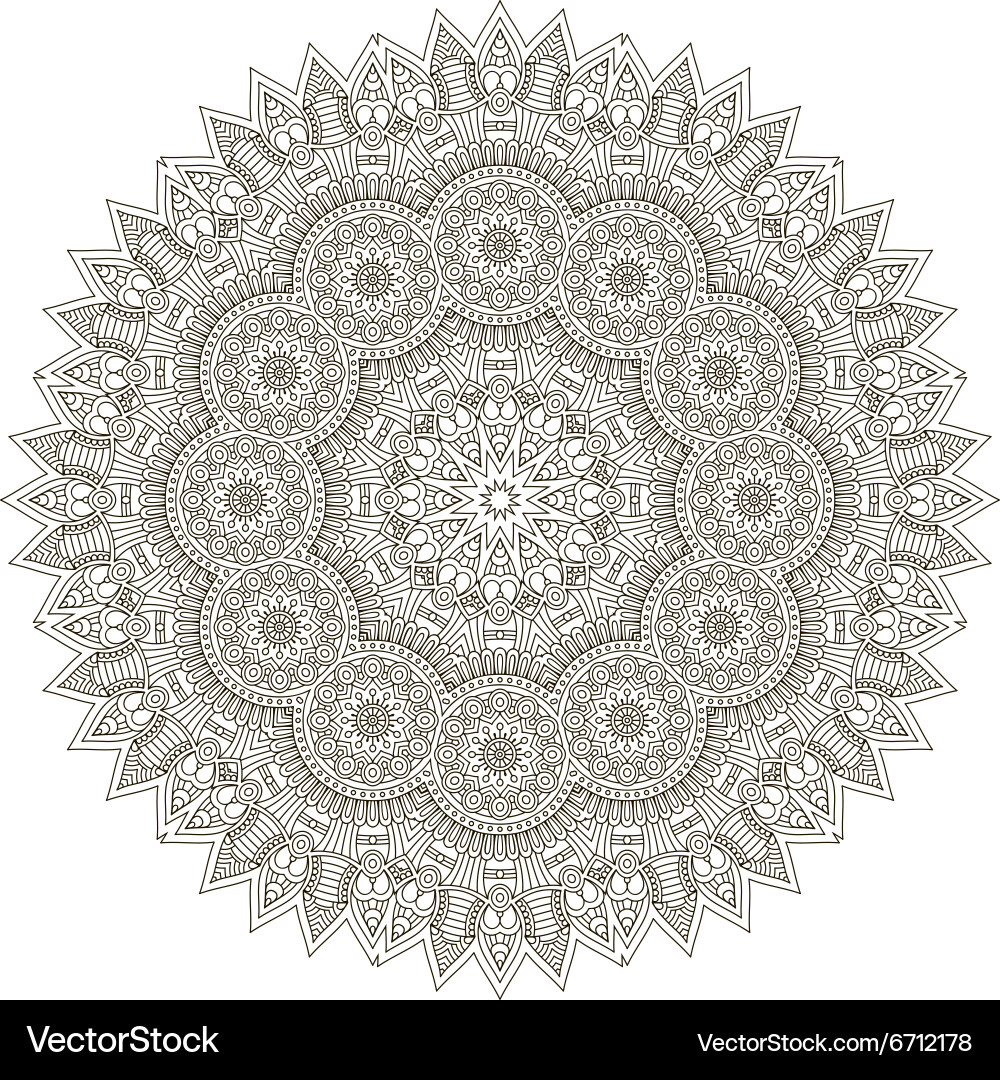 Round mandala Royalty Free Vector Image - VectorStock