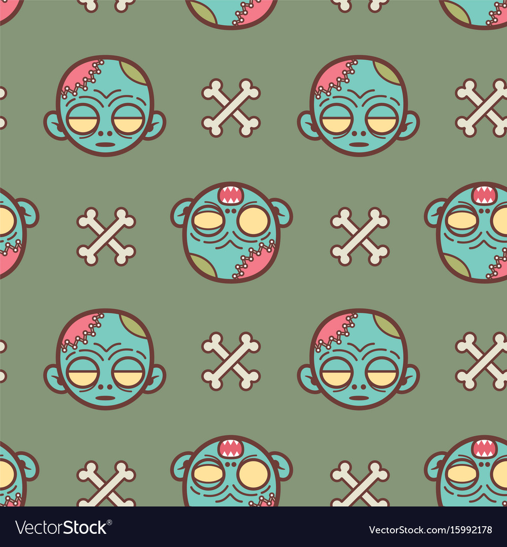 Seamless pattern zombie Royalty Free Vector Image